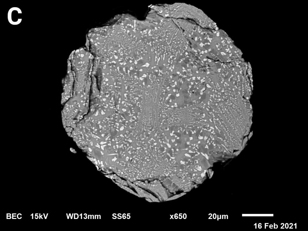 Klassifikation: Cryptocrystalline (CC) – Urbane Mikrometeorite