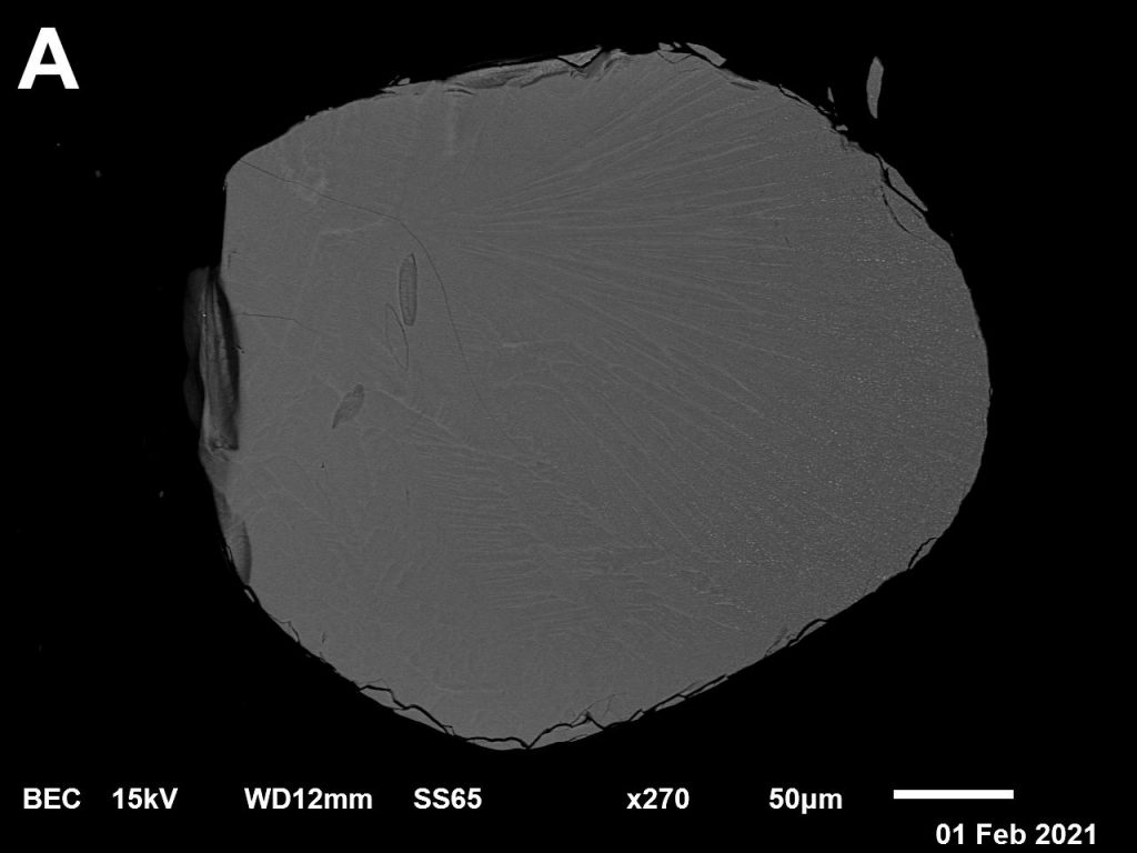 Klassifikation: Cryptocrystalline (CC) – Urbane Mikrometeorite